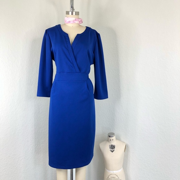 HiQueen | Dresses | Hiqueen Wrap To The Knee Pencil Dress Cocktail ...